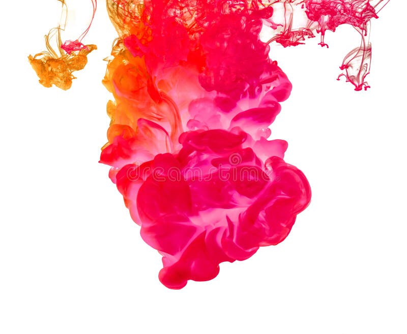 Colored Ink in Water Creating Abstract Shape Stock Photo - Image of ...