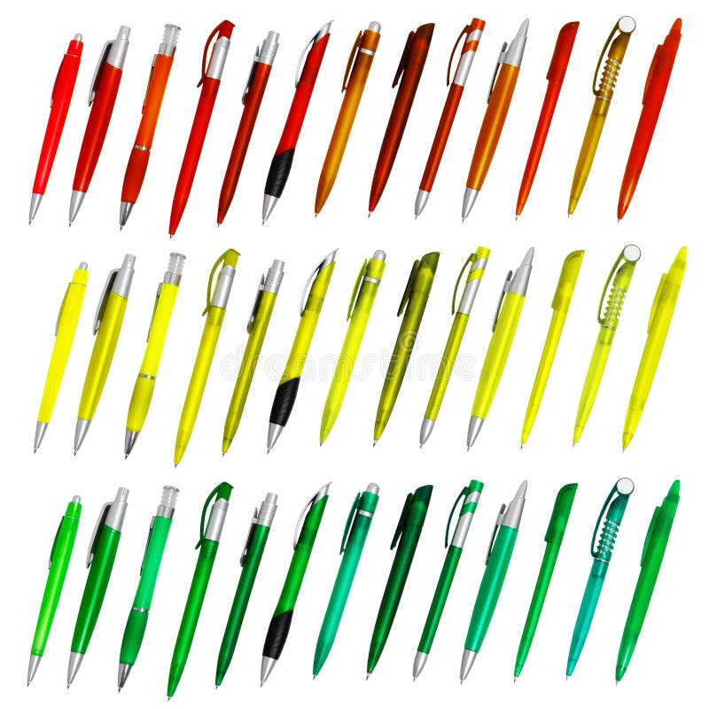 Colored Isolated Ballpoint Pens Stock Illustration - Illustration of ...