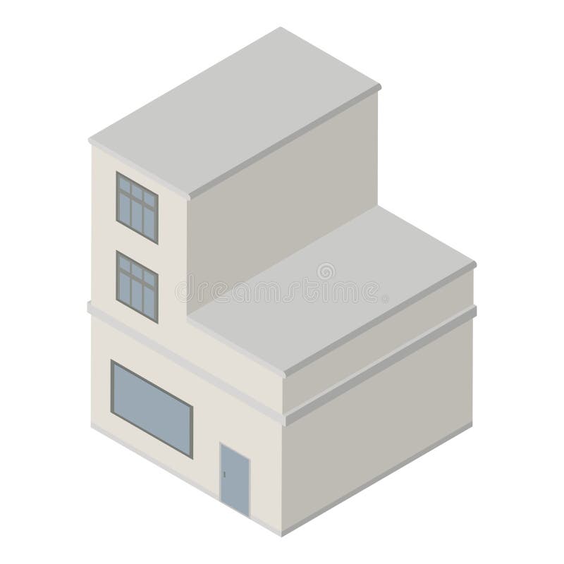 Colored Isometric Building Icon Vector Stock Vector - Illustration of ...