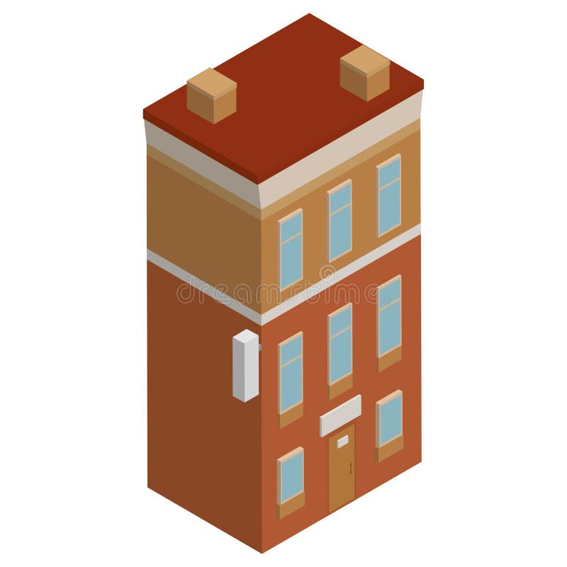 Colored Isometric Building Icon Vector Stock Vector - Illustration of ...