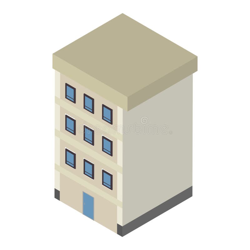 Colored Isometric Building Icon Vector Stock Vector - Illustration of ...