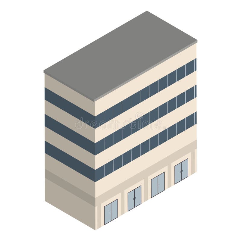 Colored Isometric Building Icon Vector Stock Vector - Illustration of ...