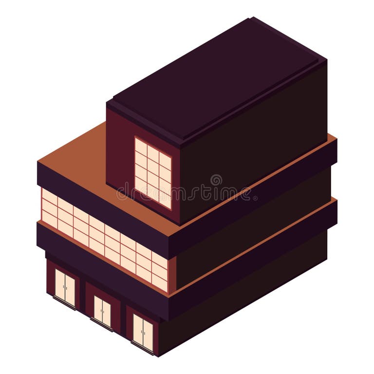 Colored Isometric Building Icon Vector Stock Vector - Illustration of ...