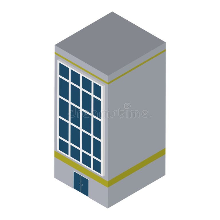 Colored Isometric Building Icon Vector Stock Vector - Illustration of ...