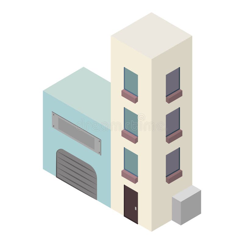 Colored Isometric Building Icon Vector Stock Vector - Illustration of ...