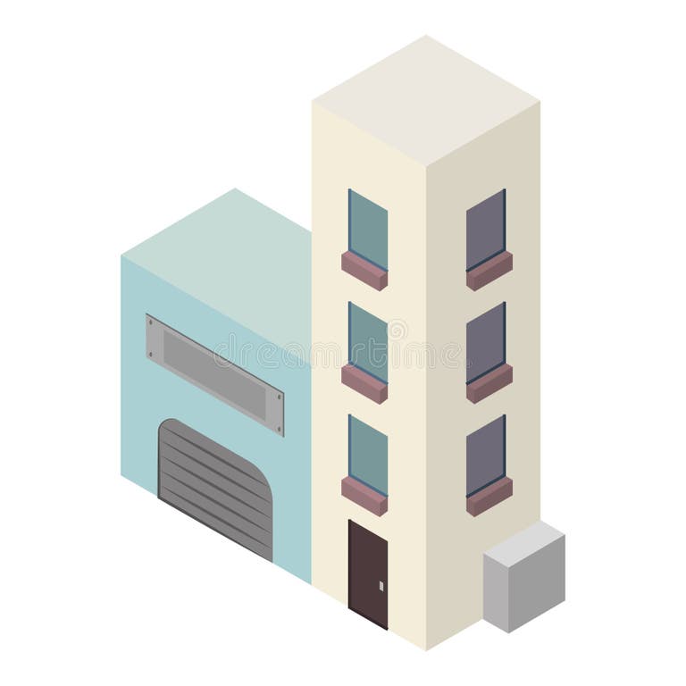 Colored Isometric Building Icon Vector Stock Vector - Illustration of ...