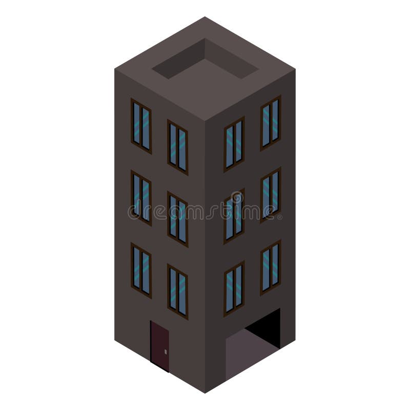 Colored Isometric Building Icon Vector Stock Vector - Illustration of ...