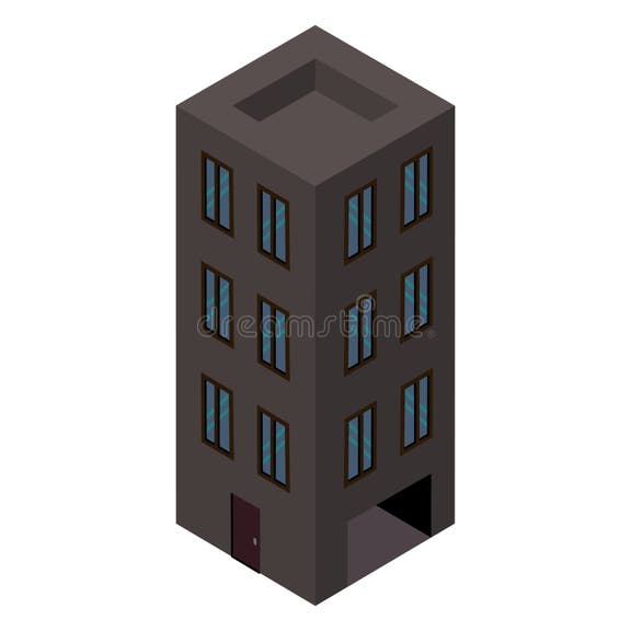 Colored Isometric Building Icon Vector Stock Vector - Illustration of ...