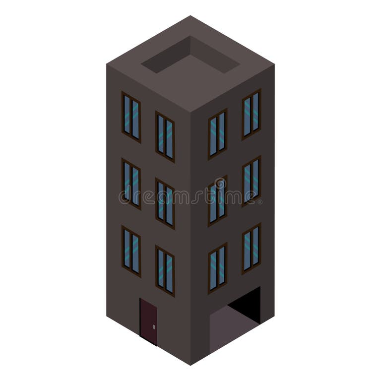 Colored Isometric Building Icon Vector Stock Vector - Illustration of ...