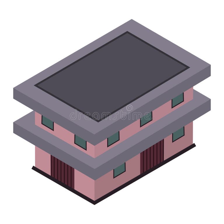 Colored Isometric Building Icon Vector Stock Vector - Illustration of ...