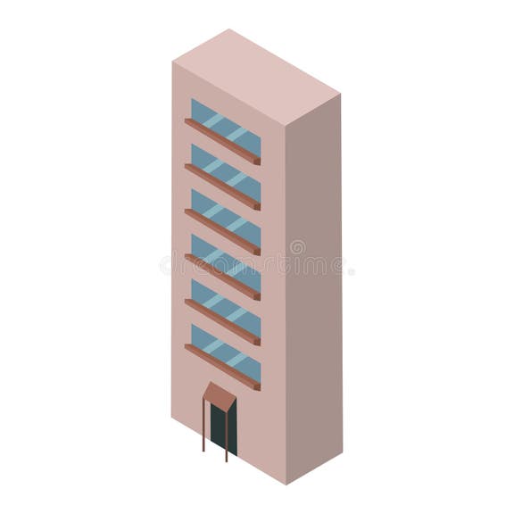 Colored Isometric Building Icon Vector Stock Vector - Illustration of ...