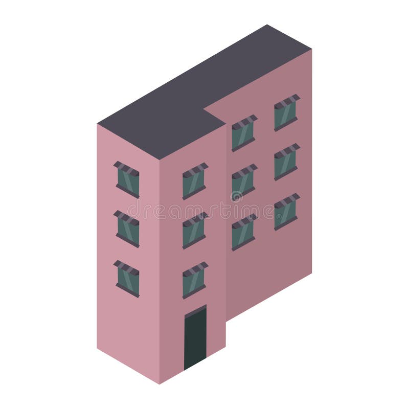 Colored Isometric Building Icon Vector Stock Vector - Illustration of ...