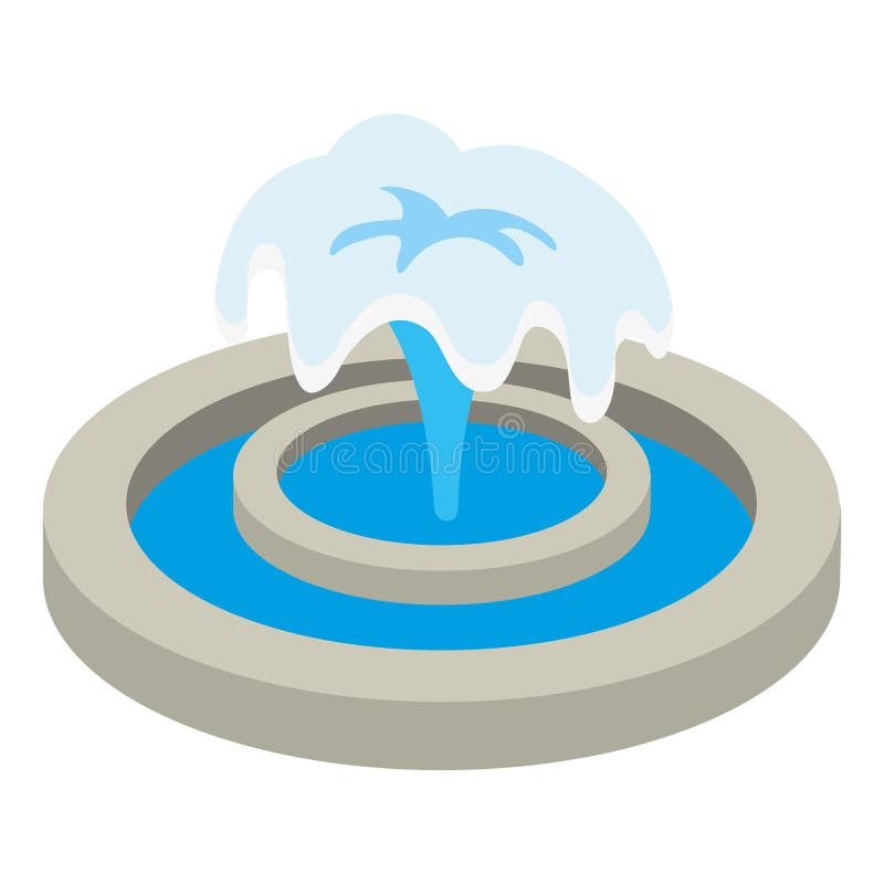 Colored Isometric Public Water Fountain Vector Stock Vector ...
