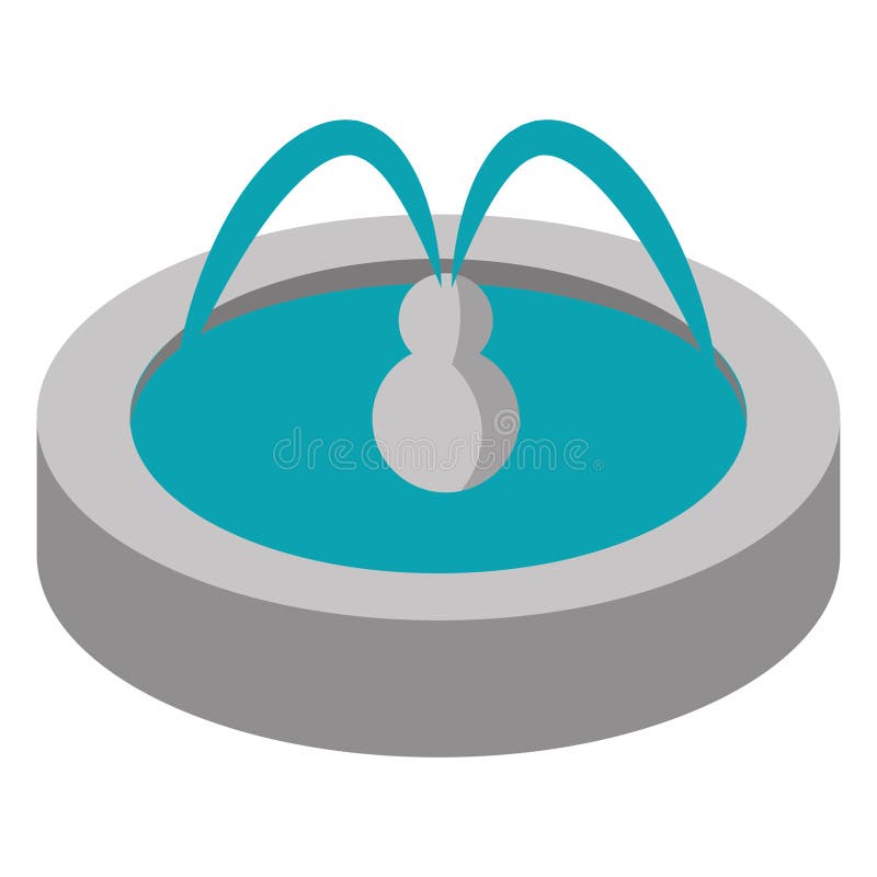 Colored Isometric Public Water Fountain Vector Stock Vector ...