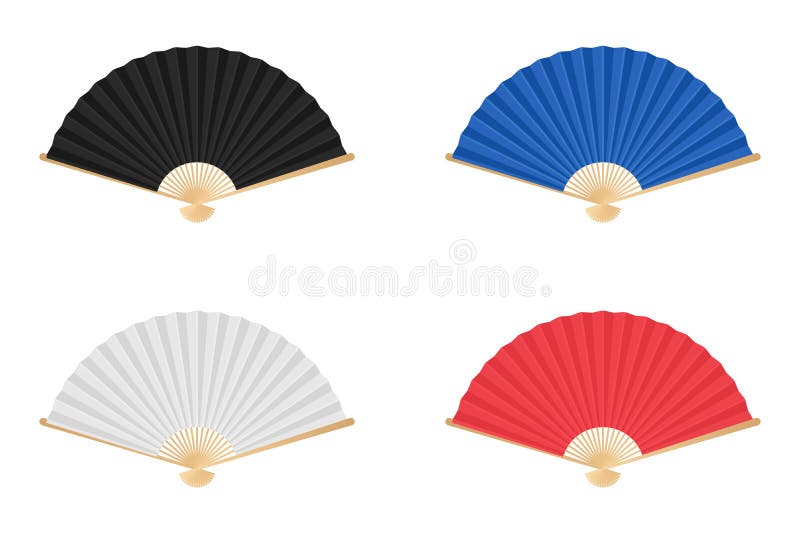 Colored Japan Folding Fan Vector Illustration Stock Illustration ...