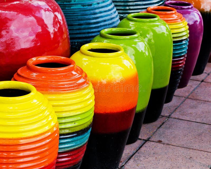 Colored jars. stock photo. Image of handmade, decoration - 37780086