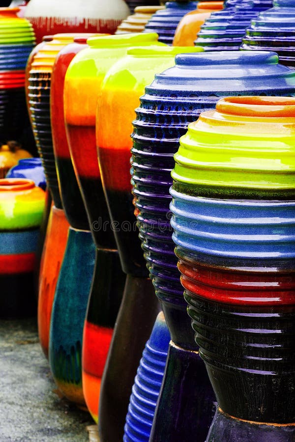 Colored jars. stock photo. Image of decorative, isolated - 41289974