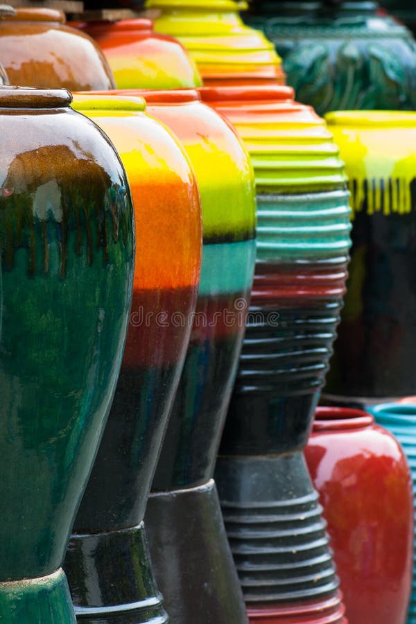 Colored jars. stock photo. Image of handmade, retro, handicraft - 41292412