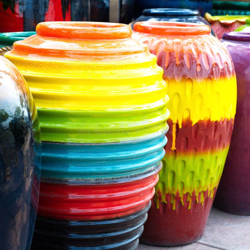 Colored jars. stock photo. Image of handmade, antique - 41293576