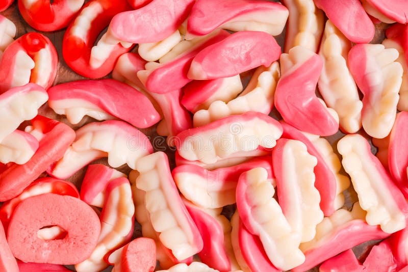 Colored Jelly Marmalade in the Form of Teeth. Sweet Dessert Stock Photo ...