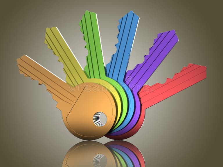 Colored keys stock illustration. Illustration of cottage - 39350544