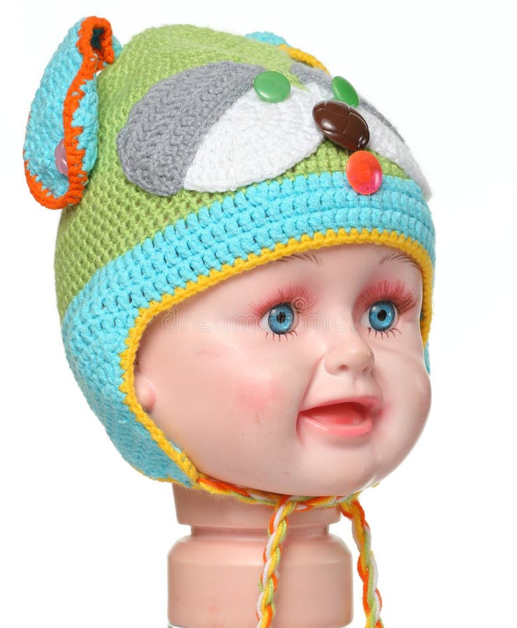 Colored Knitted Children`s Winter Hat Made of Wool Stock Photo - Image ...