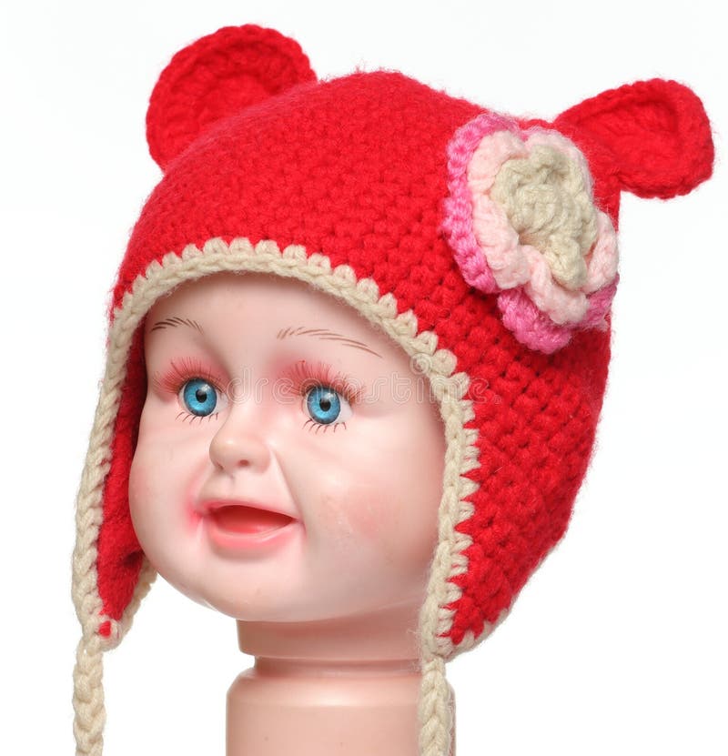 Colored Knitted Children`s Winter Hat Made of Wool Stock Image - Image ...