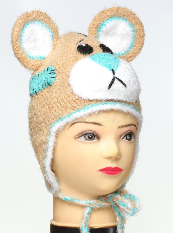 Colored Knitted Children`s Winter Hat Made of Wool Stock Photo - Image ...