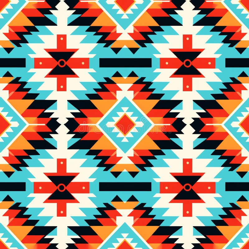 Colored Knitted Tile Seamless Pattern Ornament in Native American Style ...