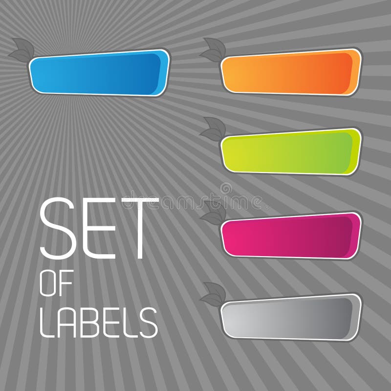 Colored label icon set stock vector. Illustration of trendy - 217550183