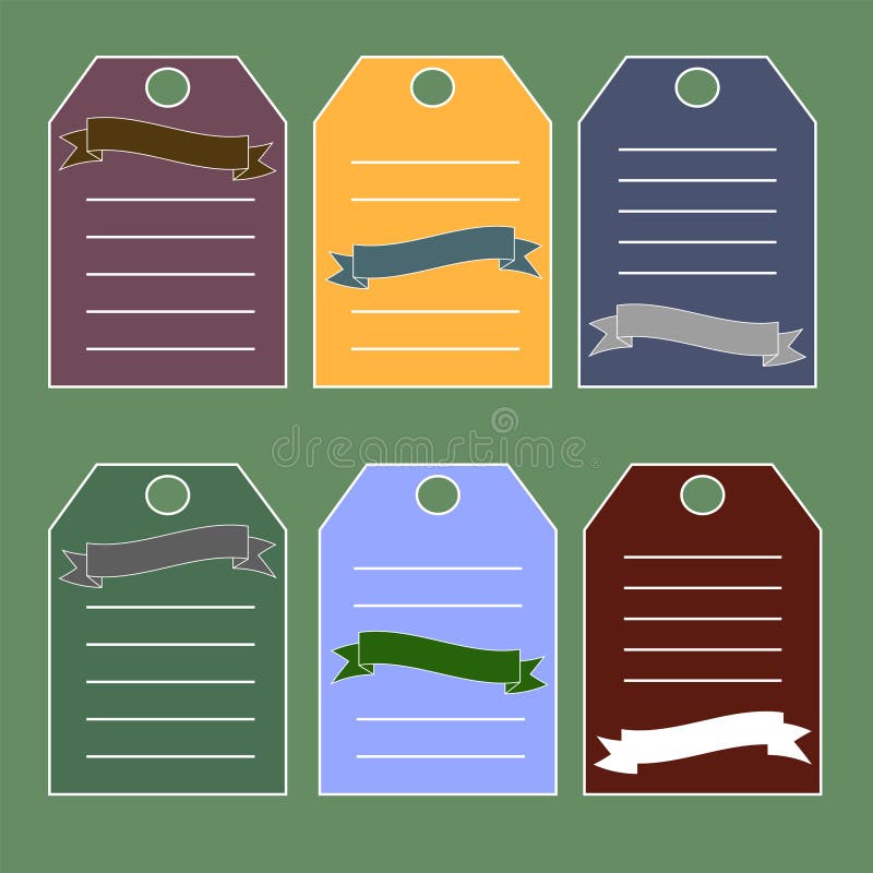 Colored Labels on a Green Color Stock Vector - Illustration of labels ...