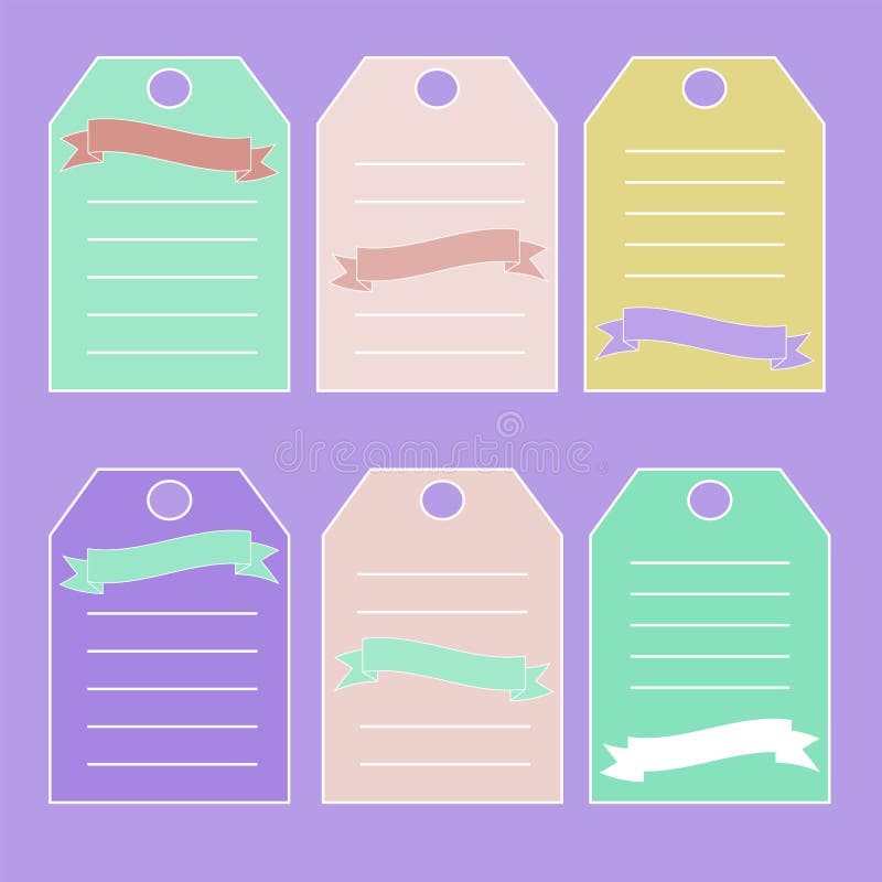 Colored Labels on a Light Violet Color Stock Vector - Illustration of ...
