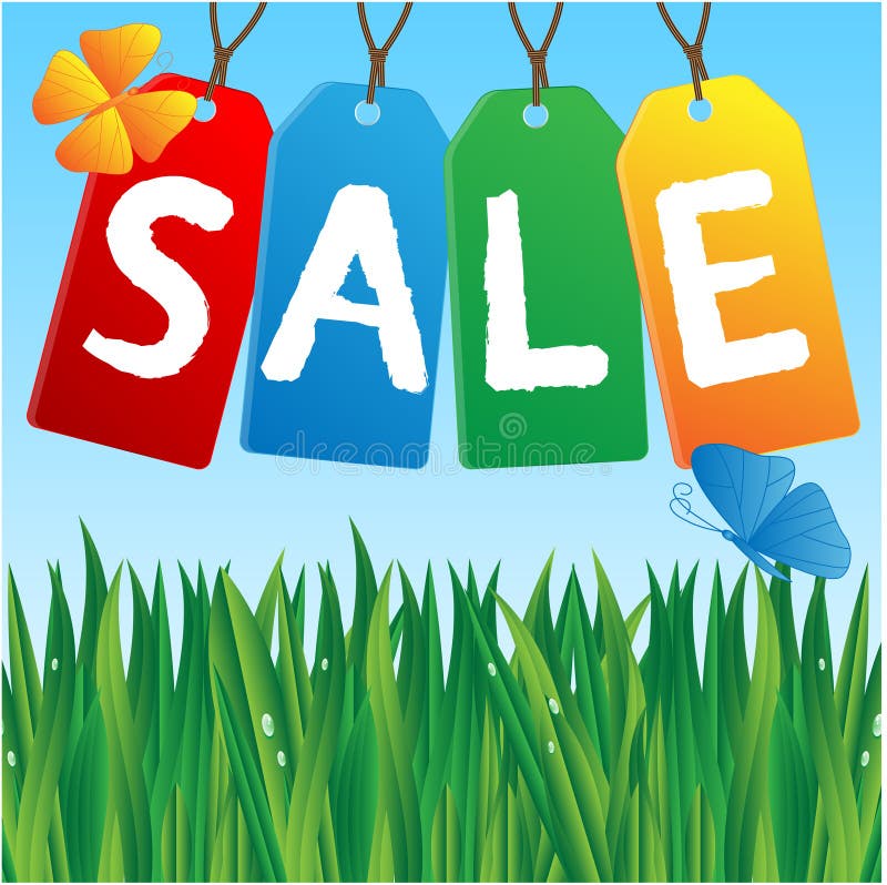 Colored labels sales stock vector. Illustration of give - 32281632