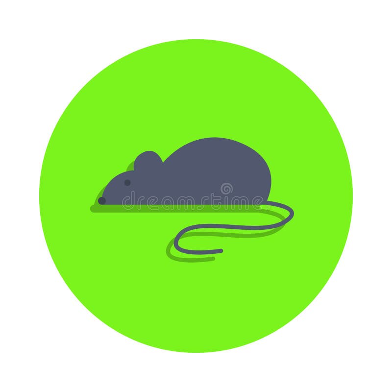 Colored Laboratory Mouse in Green Badge Icon. Element of Science and ...