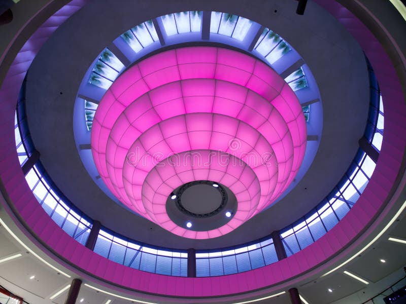 A Huge Magenta Colored Skylight Stock Photo - Image of colorful ...