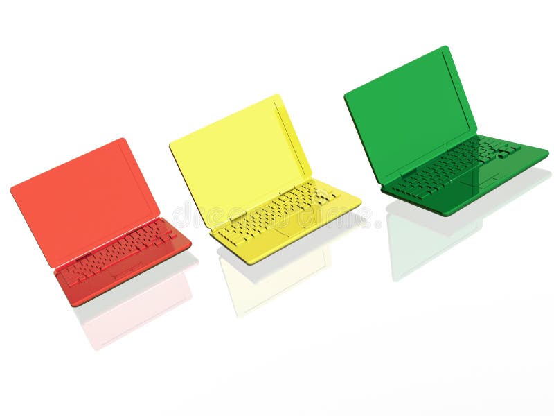 Colored laptops stock illustration. Illustration of technical - 8508065