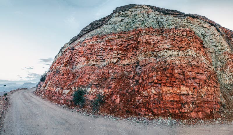 Colored Layers of Stones in Section of the Mount, Different Rock ...