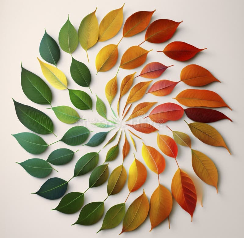 Colored Leaves Gradient Background. Created with Generative Ai ...