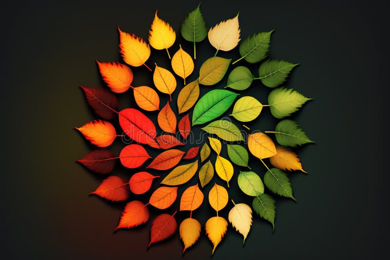 Colored Leaves Gradient Background. Created with Generative Ai ...
