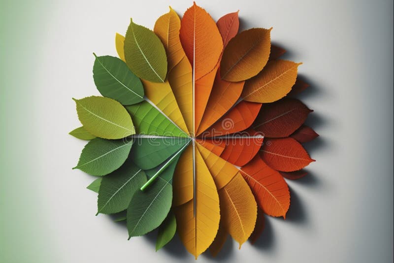 Colored Leaves Gradient Background. Created with Generative Ai ...