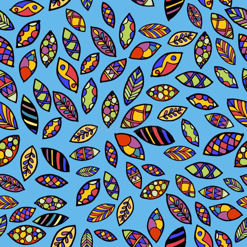 Colored Leaves stock vector. Illustration of simplicity - 52183333