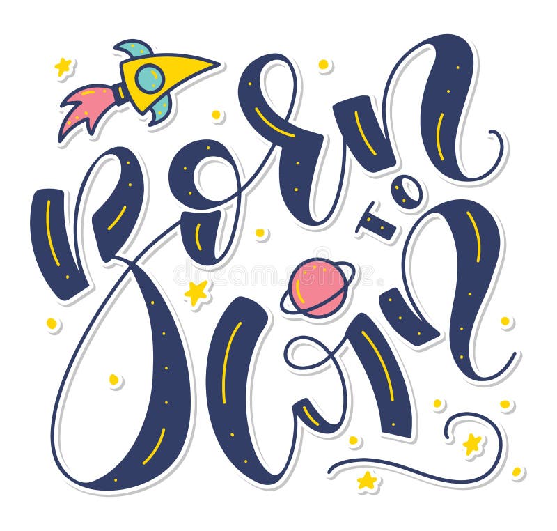 Born To Draw Poster stock vector. Illustration of born - 95825434