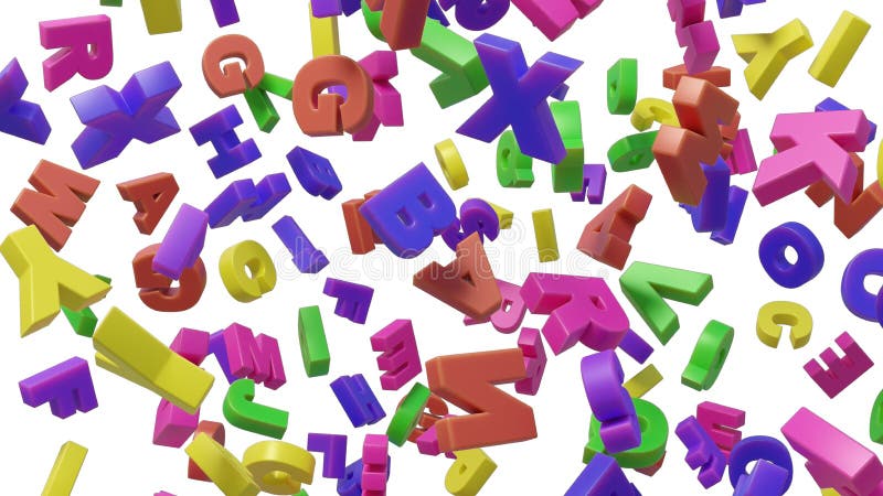 Colored Letters Falling Down Stock Illustration - Illustration of ...