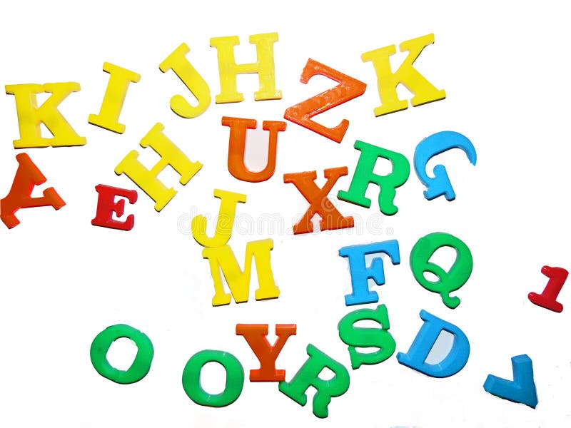 Colored Letters, Numbers and Mathematical Signs Isolated on White Stock ...