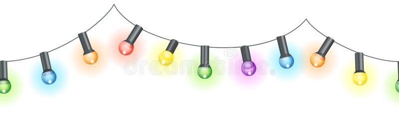 Colored light bulbs string stock vector. Illustration of isolated ...