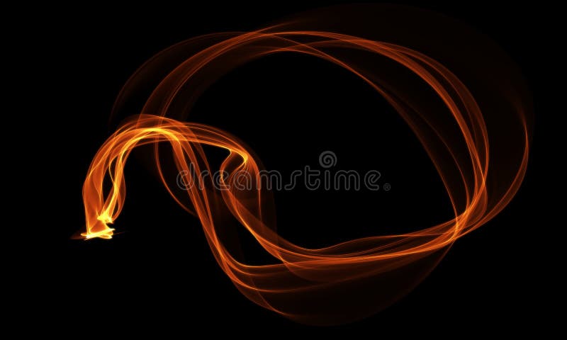 Colored Light Energy Streak on Black Background Stock Illustration ...