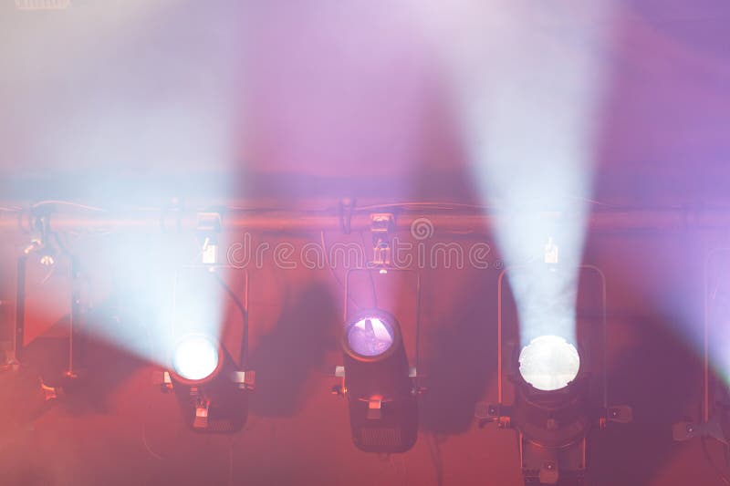 Colored Light Rays from Lighting Guns Demonstration Stock Photo - Image ...