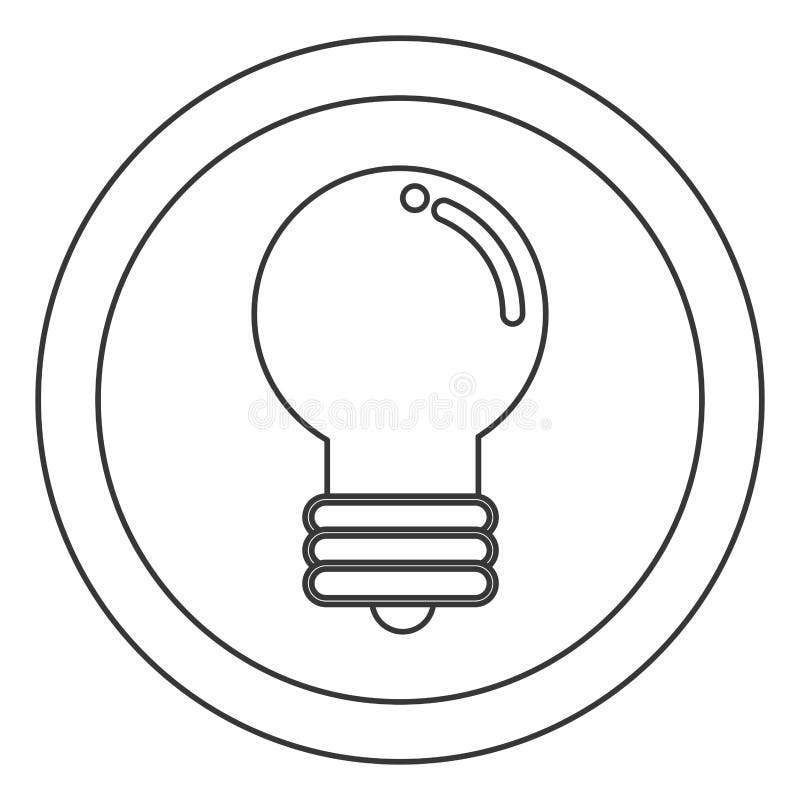Colored Lightbulb Inside Circle Icon Stock Illustration - Illustration ...