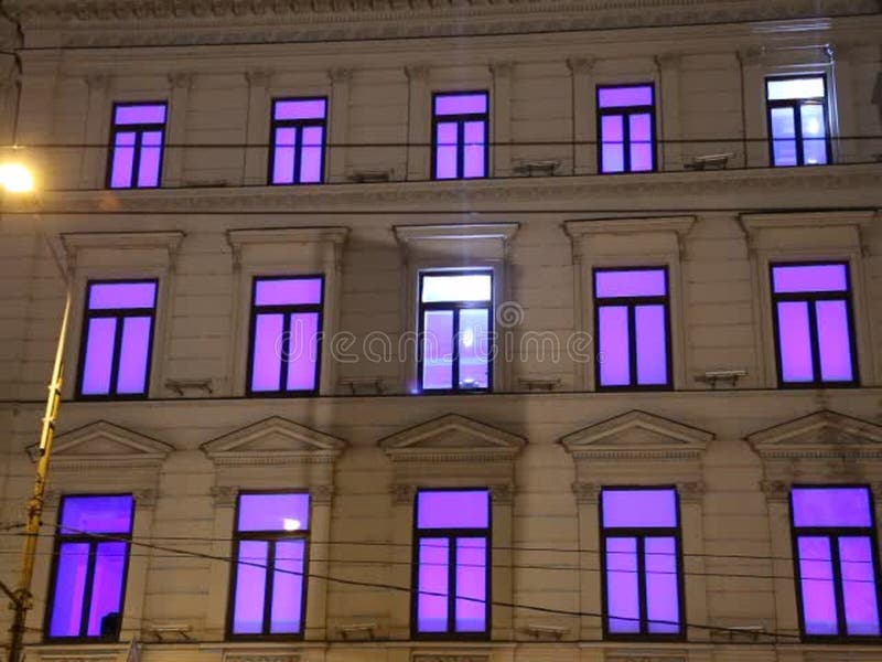 Colored Lights Blinking Inside the Windows Stock Video - Video of ...