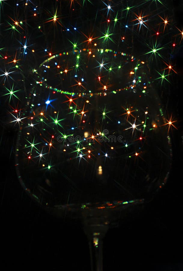 Colored Lights in the Form of Six-rayed Star in the Glass Stock Photo ...